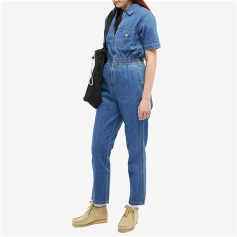 Dickies Womens Houston Denim Coverall In Classic Blue Dickies Construct