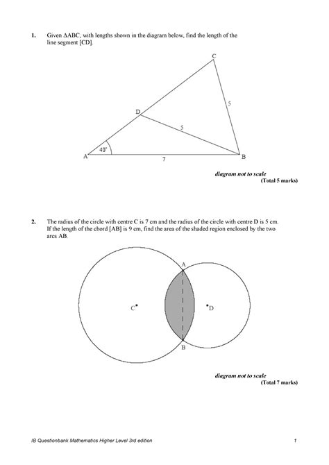 Paper 2 Circular Functions And Trig Given Δabc With Lengths Shown In