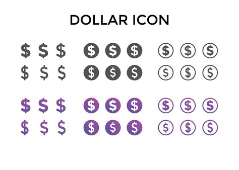 conjunto de iconos de dólar ilustración vectorial 11067339 Vector en