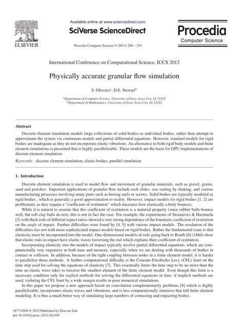 Pdf Physically Accurate Granular Flow Simulation