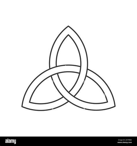 Celtic Trinity Knot Linear Triquetra Symbol Three Parts Unity Icon