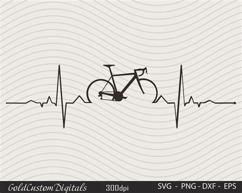 Bicycle Heartbeat Svg Bicycle Pulse Ekg Road Bike Svg Biking Svg