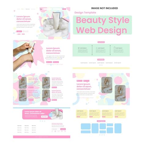 Trendy Beauty Soft Style Web Design Template Premium Vector