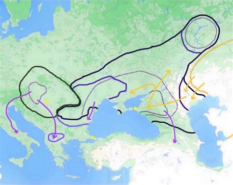 Карта на разпадането на Стара Велика България начертана от мен Колко