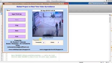 Real Time Video Surveillance System Using Matlab Project Code Youtube