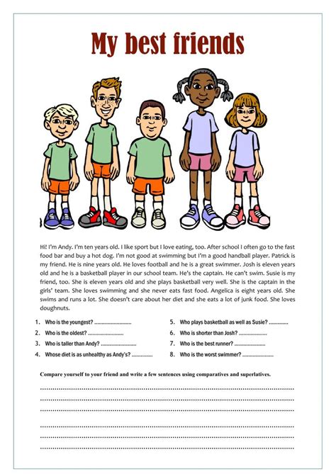 Reading Comprehension Comparatives And Superlatives Online Exercise For Live Worksheets