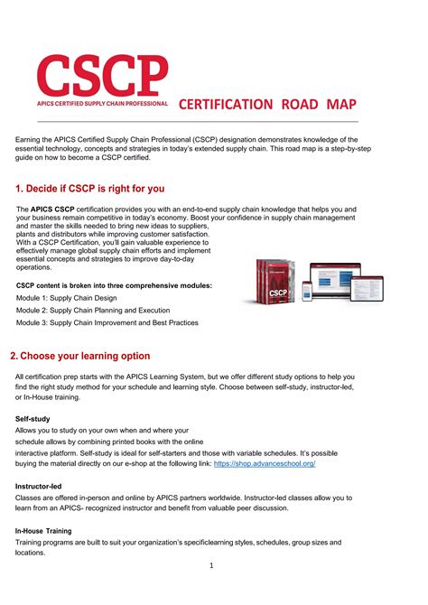 Cscp Road Map Pdf