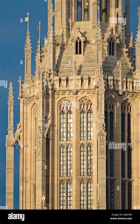 Detail Of The Ornate Gothic Architecture Of The Palace Of Westminster