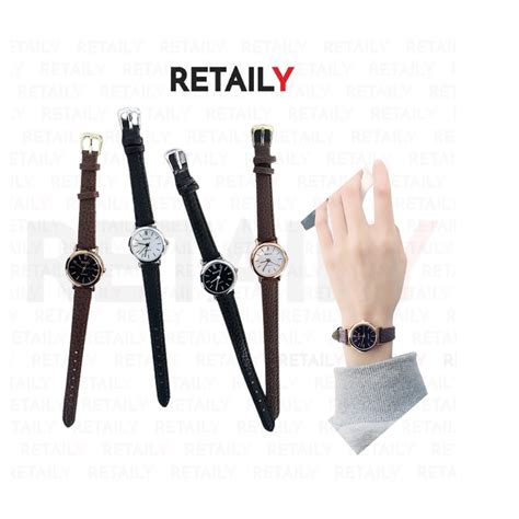 Jual Retaily J179 Jam Tangan Kulit Wanita Model Bulat Kecil Polos Jam