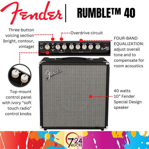 Fender Amp Fender Rumble 40 40 Watt Bass Combo Guitar Amp F03 237 0304