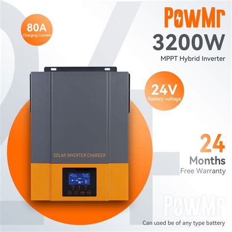 PowMr KW Vac Pure Sine Wave Solar Hybrid Inverter Built In A MPPT Solar Charge