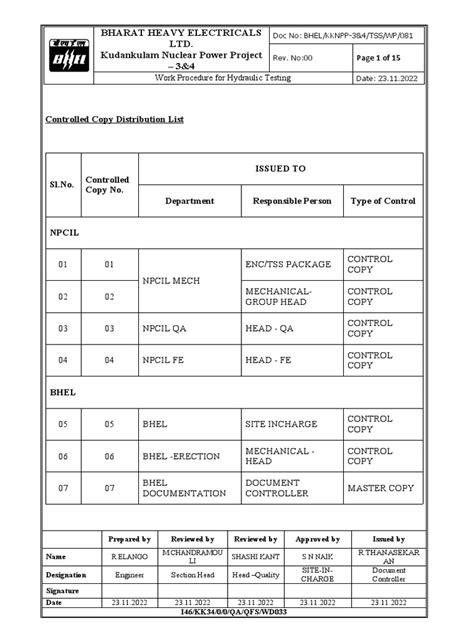 Hydro Test Procedure Pdf Leak Pressure Measurement
