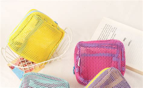 Molishan Small Cosmetic Bag With Double Layer Mesh Mini
