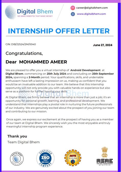 Mohammed Ameer On Linkedin Digitalbhem Intern