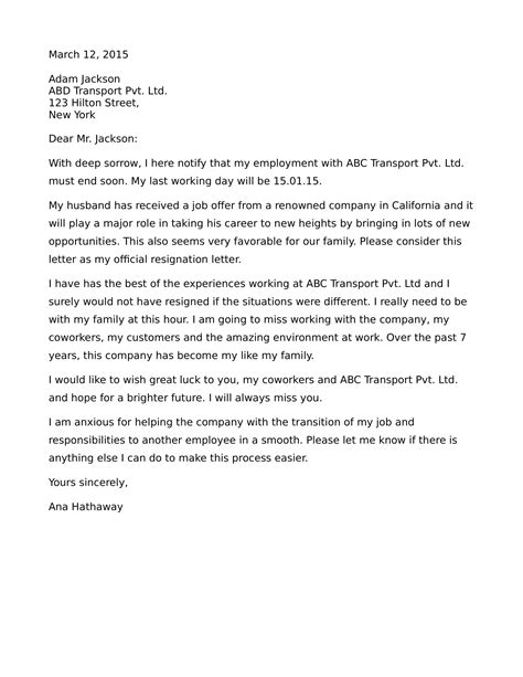32 Standard Resignation Letter Examples To Download