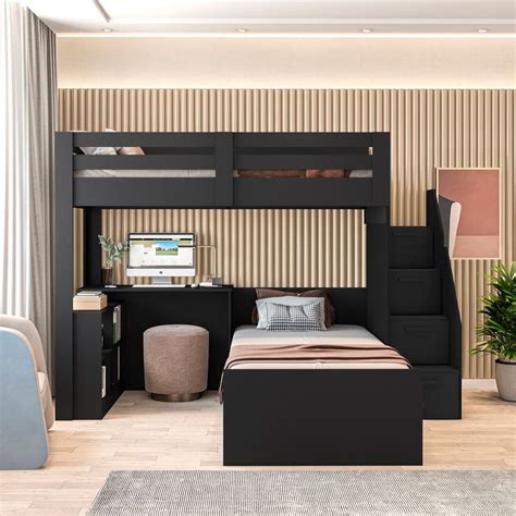 Beliche Multifuncional Solteiro Adulto Com Escrivaninha Star Office