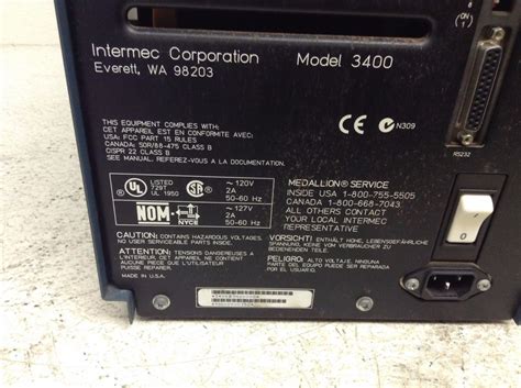 Intermec 3400 120 VAC Thermal Label Printer Read