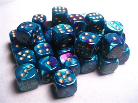 Chessex Chessex 26849 D6 12mm Gemini Purple Tealgold Chx26849