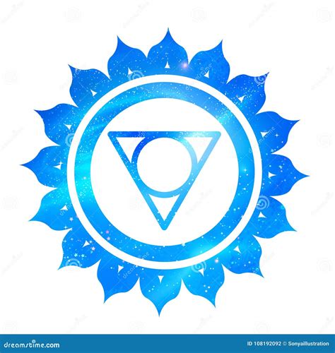 Vishuddha Chakra Fifth Throat Chakra Symbol Cartoon Vector