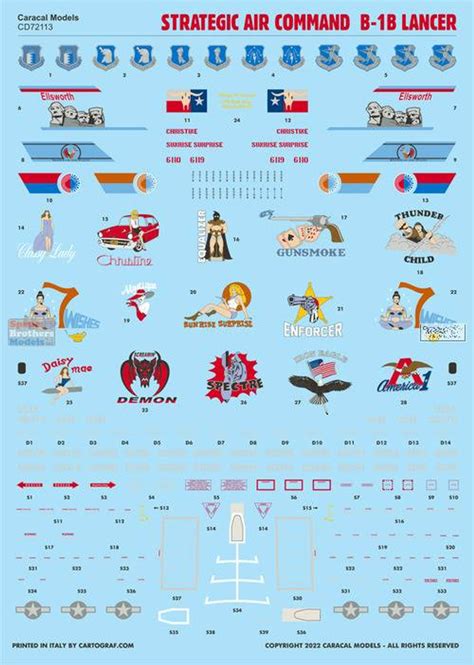 Carcd72113 172 Caracal Models Decals Strategic Air Command B 1b