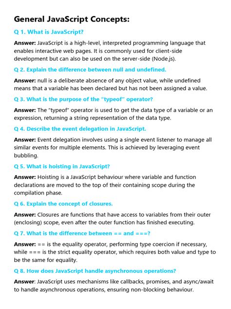 Javascript Questions For Interview Preparation Pdf Scope Computer