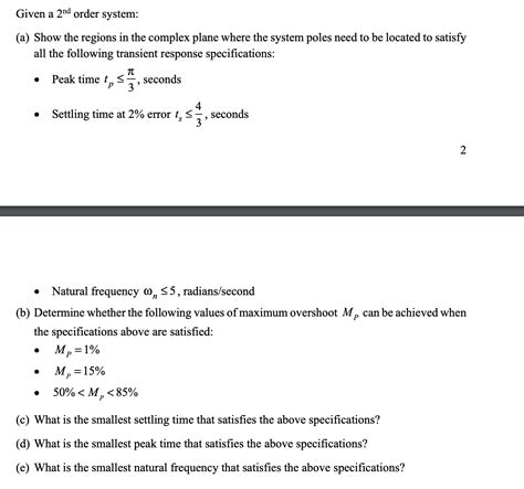 Solved Given A 2nd Order System A Show The Regions In