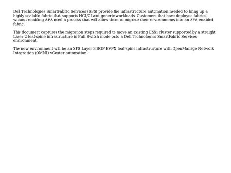 Purpose Of This Guide Dell Technologies Smartfabric Esxi Brownfield Deployment Migrating