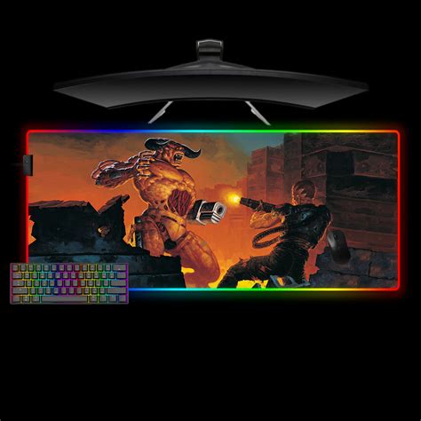 Doom Cyberdemon Design Xxl Size Gaming Rgb Mousepad