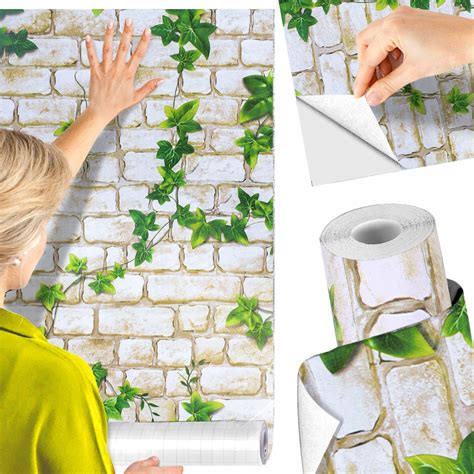 TAPETA SAMOPRZYLEPNA ŚCIENNA OKLEINA IMITACJA LIŚCIE BLUSZCZU EFEKT 3D