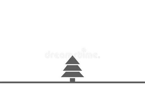 Simplistic Christmas Background Grey Fir Tree With Stripe Stock
