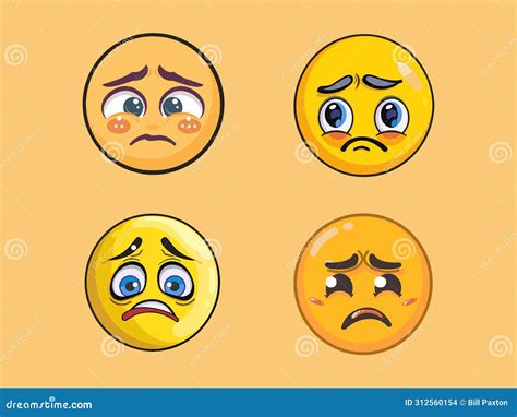 Cartoon Sad Emoji Stock Vector Illustration Of Melancholy 312560154