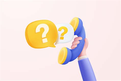 3d 전화 및 버블 말하기 서비스 지원 핫라인 물음표 아이콘 기호 또는 Faq 및 Qa 답변 연락 고객을위한 전화와