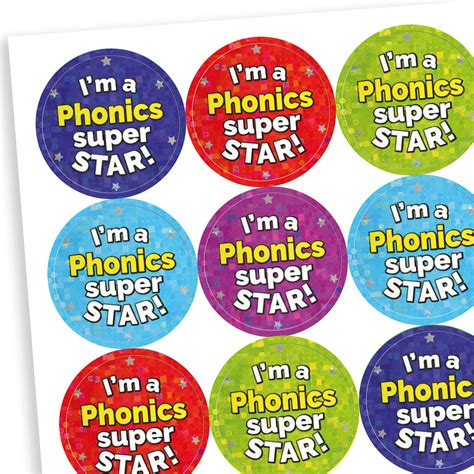 Holographic Phonics Super Star Stickers 25mm Sparkly