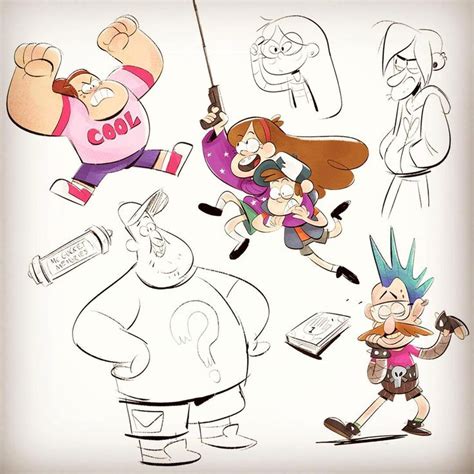 Gravity Falls Cartoon Characters Having Fun