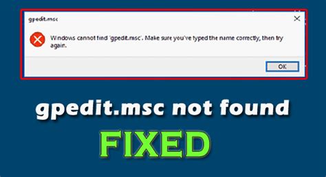 Windows Cannot Find Gpeditmsc Archives Pc Error Fix