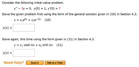 Solved Consider The Following Initial Value Problem Solve Chegg