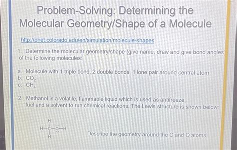 Solved Problem Solving Determining The Molecular