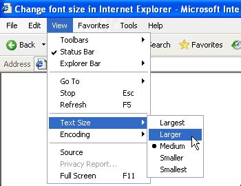 How Do I Change Font Text Size In Internet Explorer And Firefox Web Browsers