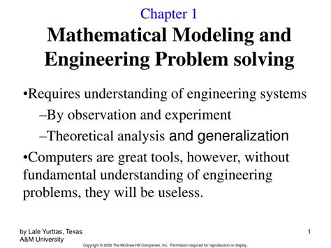Ppt Chapter 1 Mathematical Modeling And Engineering Problem Solving Powerpoint Presentation
