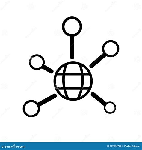 Global Networking Icon Social Network Vector Icon Stock Vector Illustration Of Line Circle