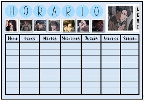 HORARIO Clases De Anime Horario Escolar Mandalas Para Imprimir Gratis