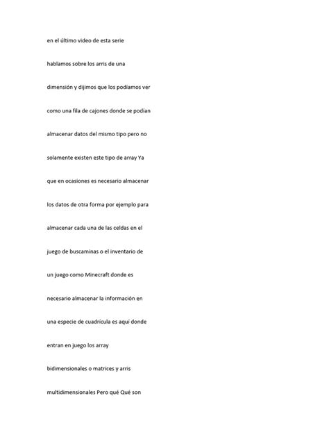 Video De Arreglos Pdf Informática Programación De Computadoras
