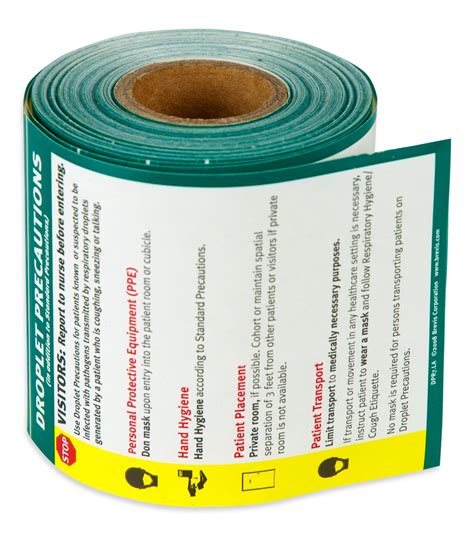 Droplet Precautions Labels Brevis