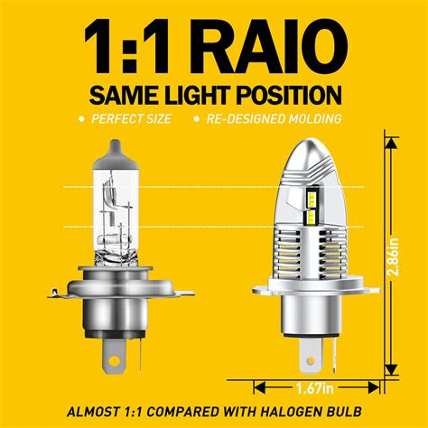 Canbus Hb2 9003 H4 Led Headlight Globes Kit Hilow Beam 22000lm