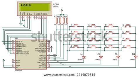 Vector Electrical Schematic Diagram Digital Information Stock Vector