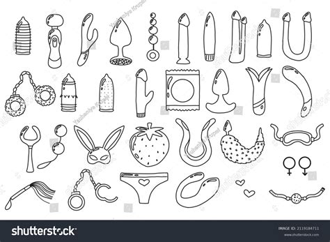 Vector Set Sex Toysdoodle Style Toys Stock Vector Royalty Free