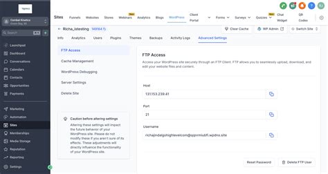 how to setup sftp for your wordpress site highlevel support portal
