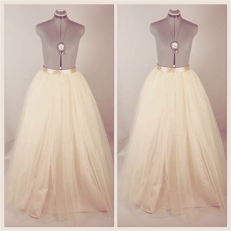 Champagne Dreams Floor Lengthmaxi Tulle Skirt With Satin