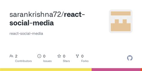 GitHub Sarankrishna72 React Social Media React Social Media