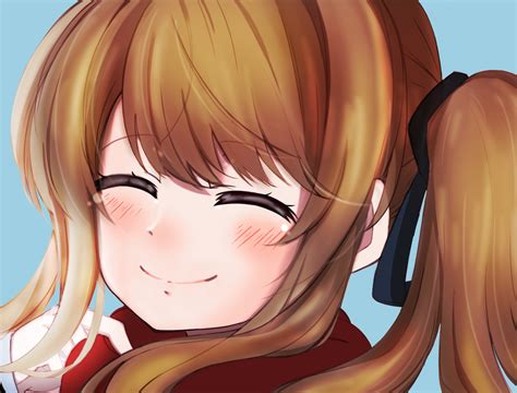 Safebooru 1girl Assault Lily Bangs Black Ribbon Blue Background Blush